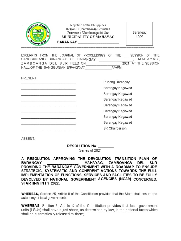 Barangay | PDF | Devolution | Local Government
