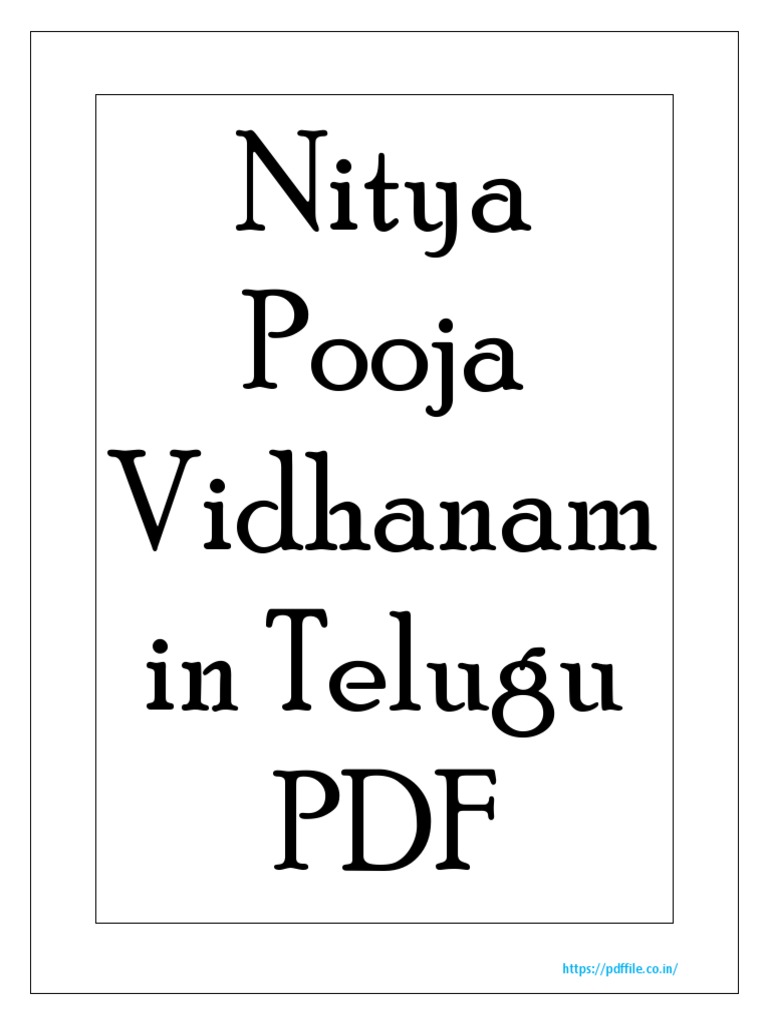 Nitya Pooja Vidhanam in Telugu | PDF