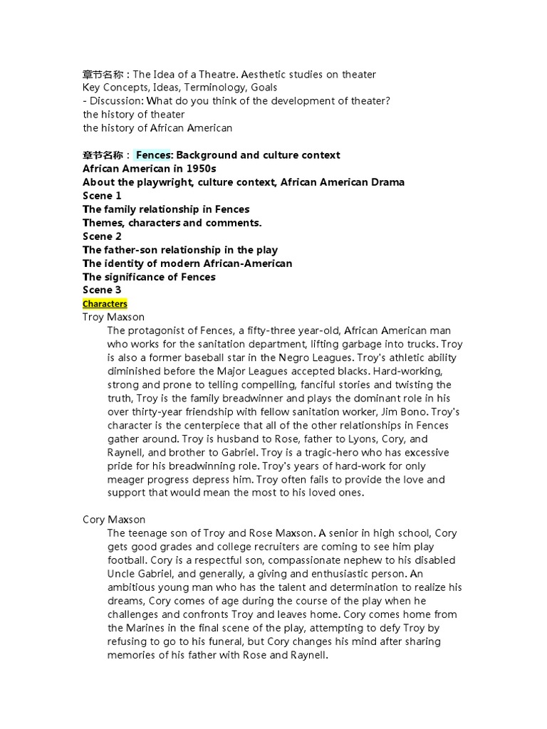 Troy Maxson's Complex Relationships | PDF | Fences (Play) | Feminism