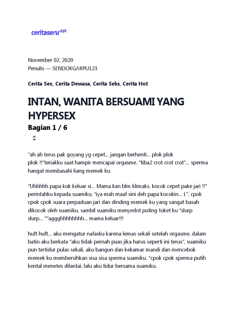 Intan, Wanita Bersuami Yang Hypersex - Cerita Sex Dewasa | PDF