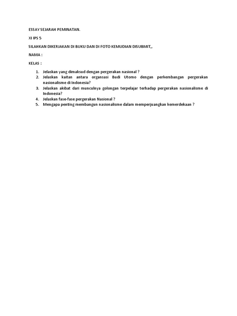 Essay Sejarah Peminatan | PDF