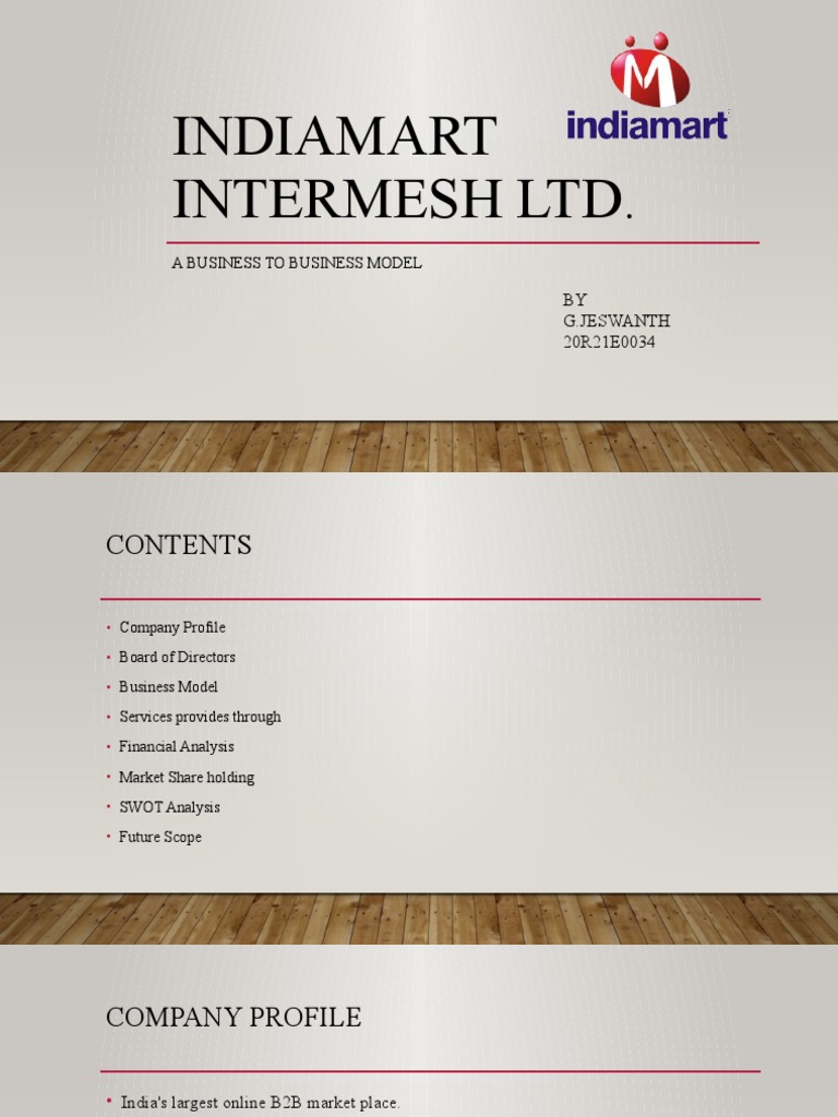 Indiamart Intermesh LTD.: A Business To Business Model | PDF
