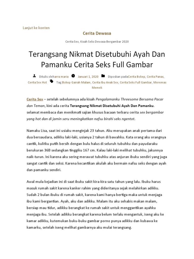 Terangsang Nikmat Disetubuhi Ayah Dan Pamanku Cerita Seks Full Gambar ...