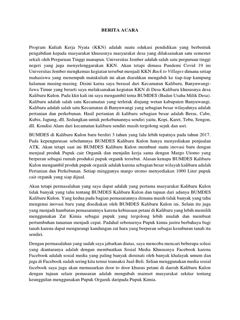 Arif Febrian - 172410101040 - Berita Acara | PDF