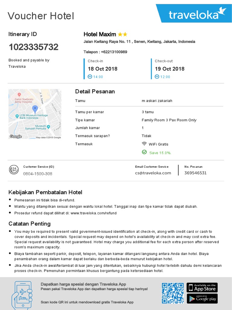 Contoh Voucher Traveloka | PDF