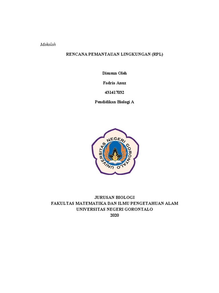 Makalah Rencana Pemantauan Lingkungan (RPL) Fadria Anuz | PDF