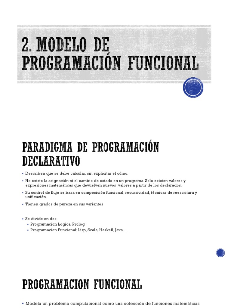 Modelo de Programación Funcional | PDF | Programacion Funcional ...