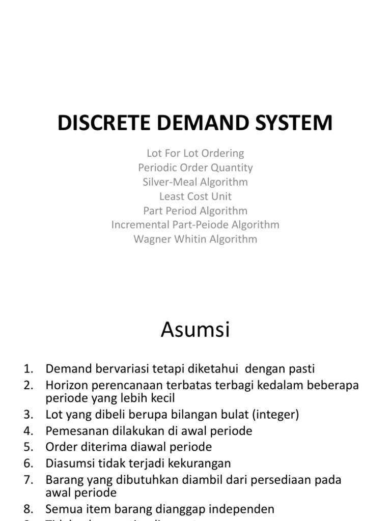Discrete Demand System | PDF