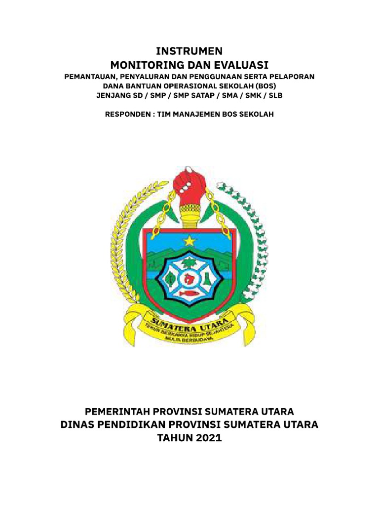 Instrumen Monev BOS 2021 - Sekolah Revisi 1 | PDF