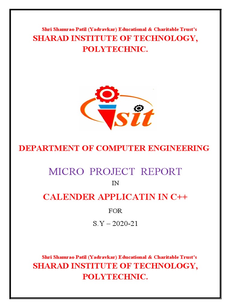 Micro Project Report: Sharad Institute of Technology, Polytechnic | PDF ...