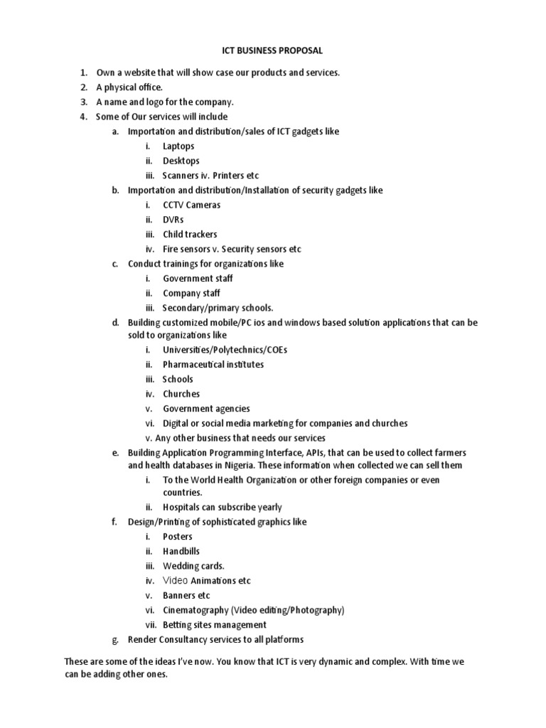 Ict Business Proposal | PDF