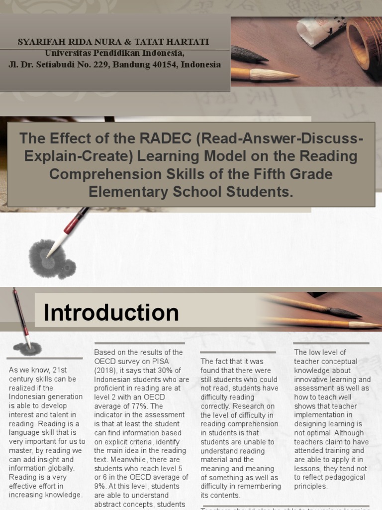 SYARIFAH RIDA NURA - The Effect of The RADEC (Read-Answer-Discuss-Explain-Create) Learning Model ...
