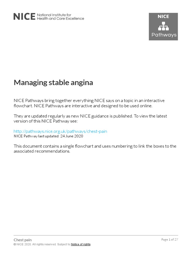 Managing Stable Angina Managing Stable Angina: NICE Pathway Last ...