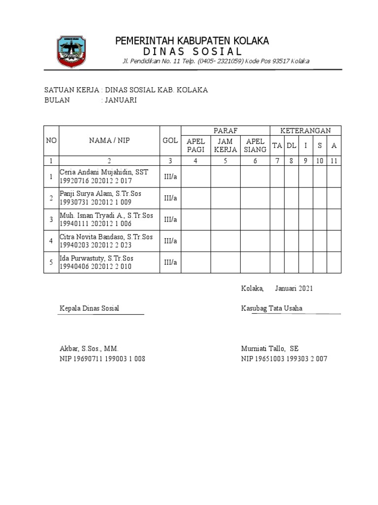 Absen Per Bulan-1 | PDF