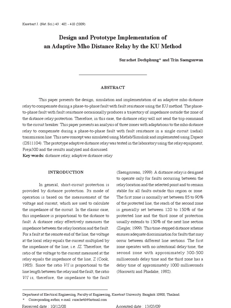 Mho Distance Relay | Download Free PDF | Electrical Impedance ...