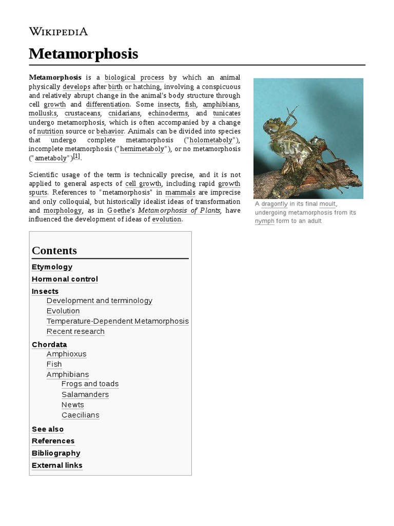 Metamorphosis: Metamorphosis Is A Biological Process by Which An Animal ...
