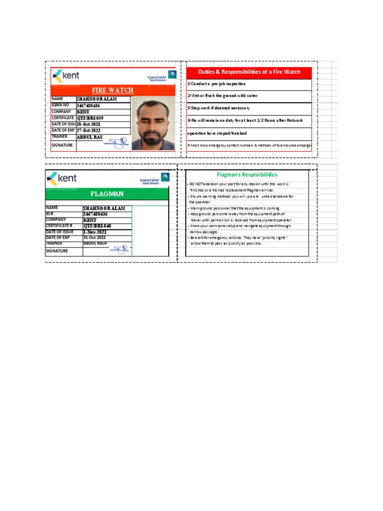 Duties & Responsibilities of A Fire Watch Fire Watch: Flagman | PDF