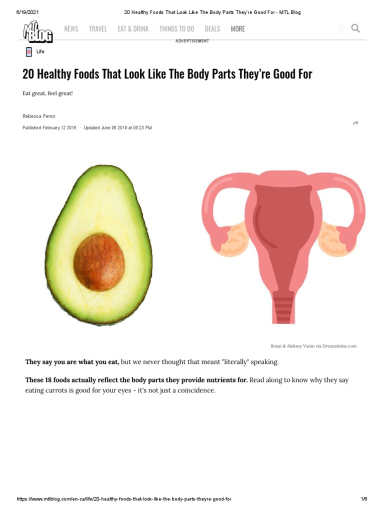 20 Healthy Foods That Look Like The Body Parts They'Re Good For - MTL ...