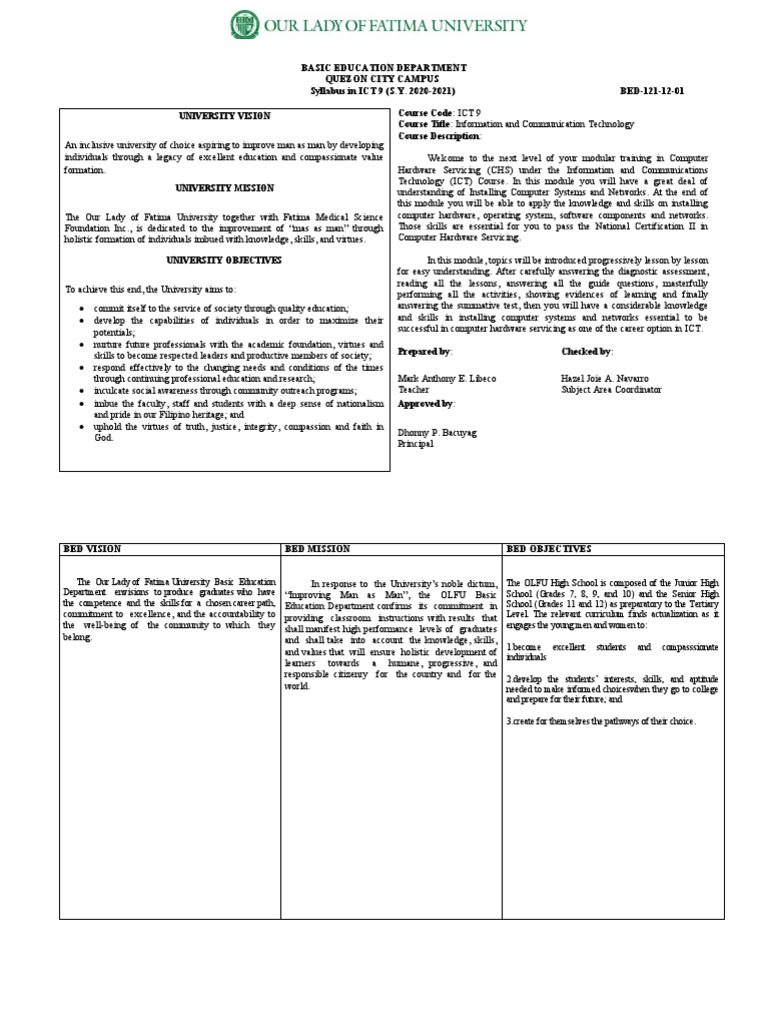 Curriculum Map - Ict 9 (2020) | PDF | Educational Technology ...