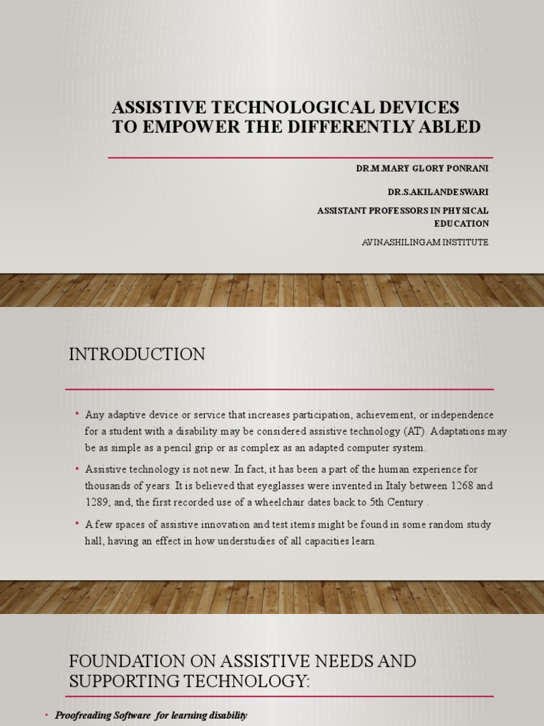 Assistive Technology For PWD | PDF | Speech Synthesis | Communication