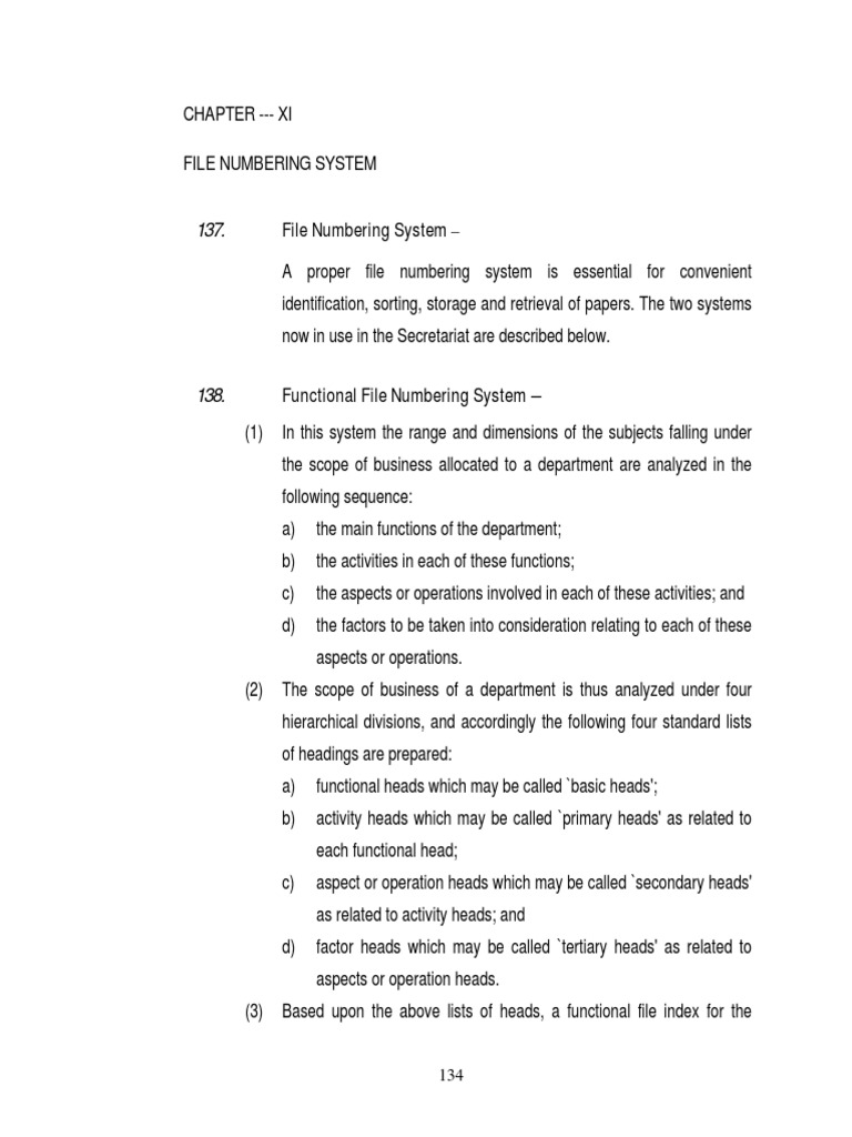 Chapter Xi File Numbering System Pdf