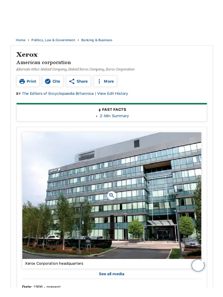 Xerox - History, Products, & Facts - Britannica | PDF | Photocopier ...