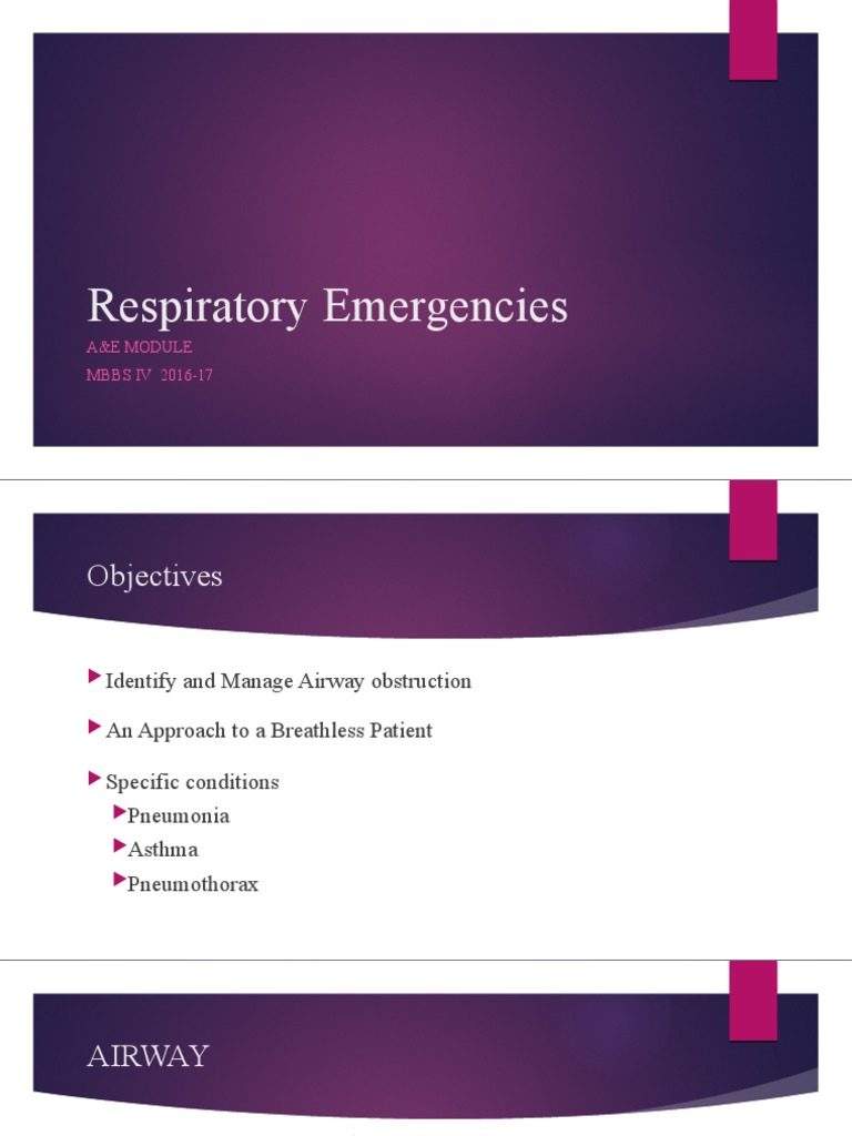 Respiratory Emergencies | PDF | Respiratory Tract | Breathing