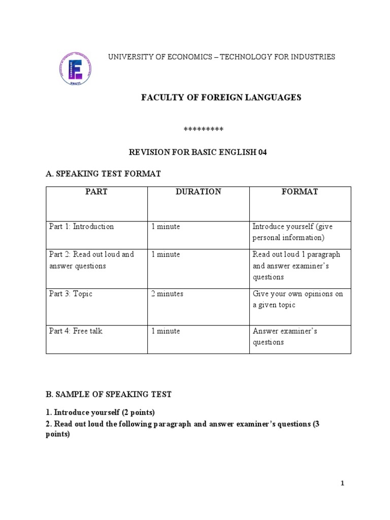 Revision For Basic English 4 | PDF | Fat | Phrase
