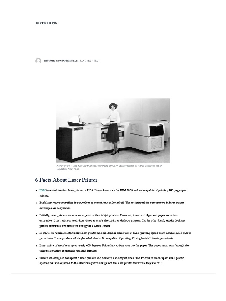 Laser Printer - History Computer | PDF | Printer (Computing) | Computer ...