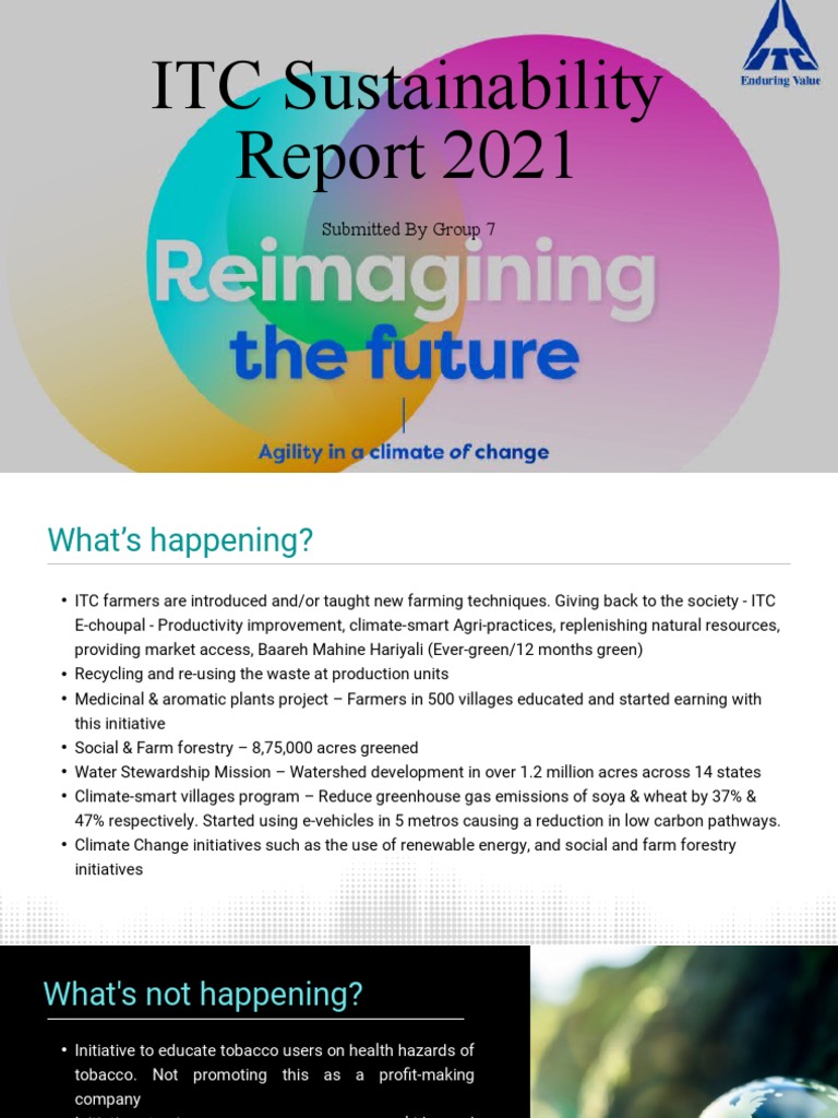 ITC Sustainability Report 2021 Overview | PDF