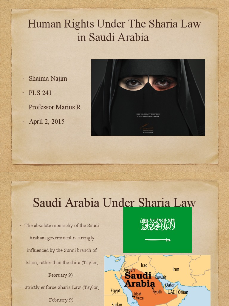 Women's Rights & Sharia Law Presentation | PDF | Saudi Arabia | Sharia