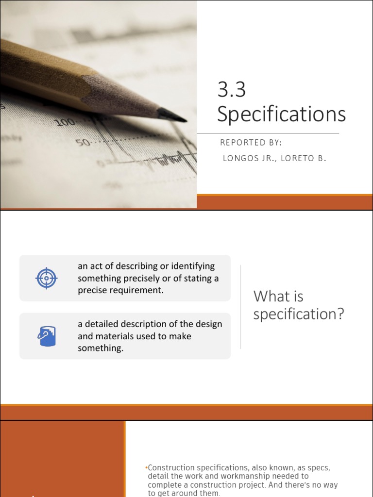 3.3 Specifications: Reported By: Longos JR., Loreto B | PDF ...