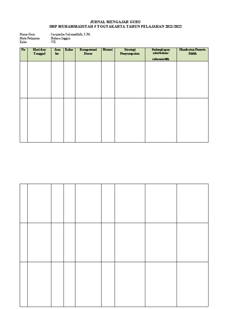 Jurnal Mengajar Guru | PDF