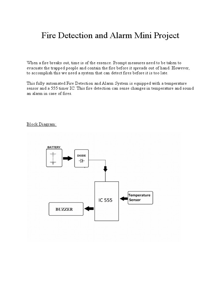 Fire Detection and Alarm Mini Project | PDF
