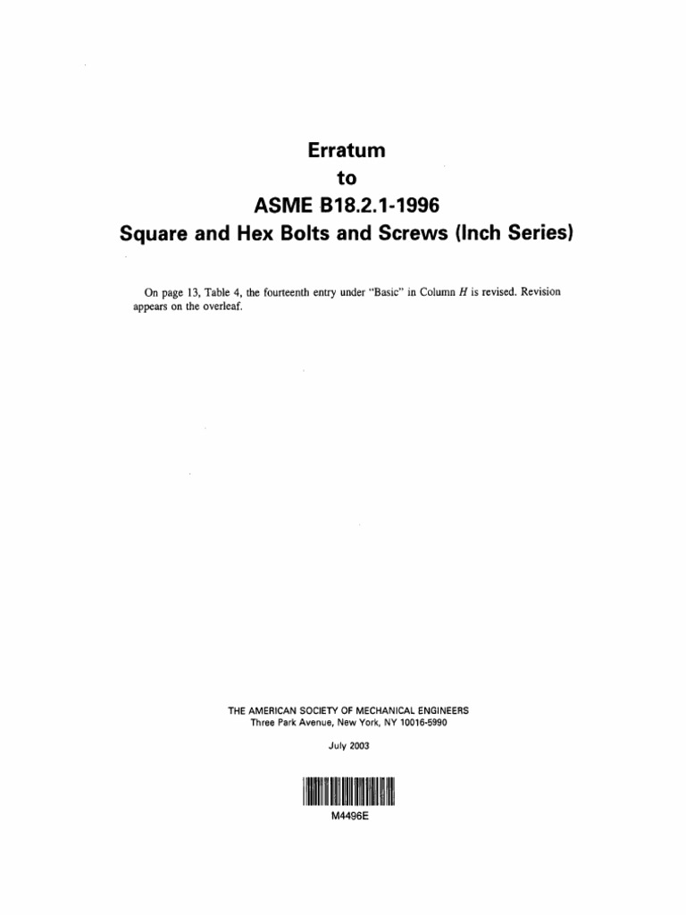 Asme B18 2 1 1996 | PDF | Screw | Mechanical Engineering