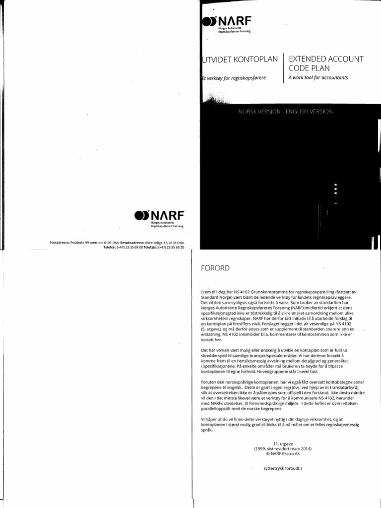 NARF Chart of Accounts | PDF