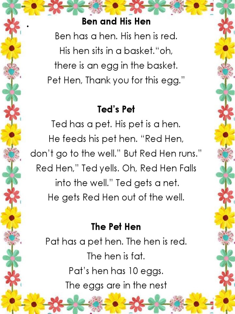 CVC Stories For Grade One | PDF