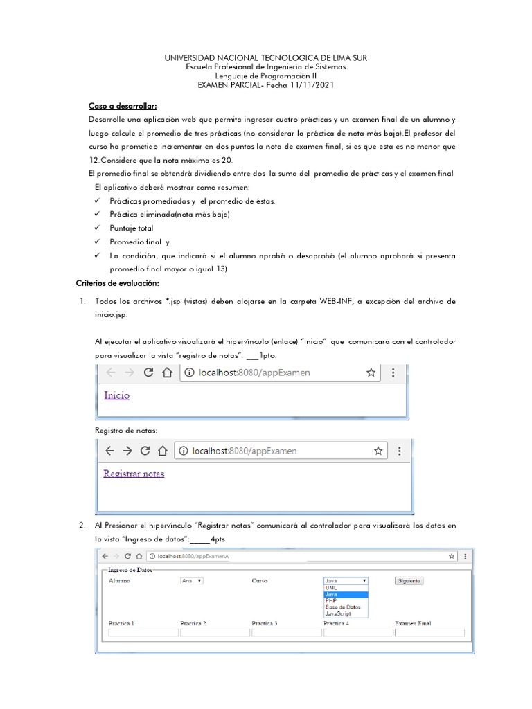Examen Parcial-Lenguaje de Programacion II 2021-II | PDF | Informática