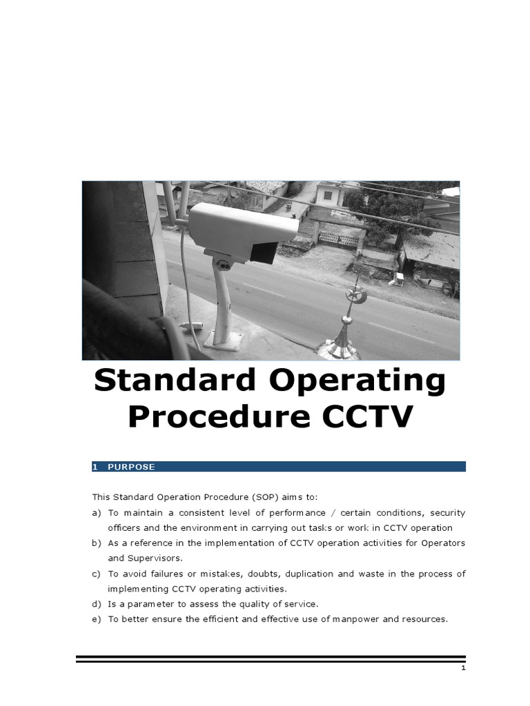 Standard Operating Procedure CCTV: Pendahulun | PDF | Closed Circuit ...