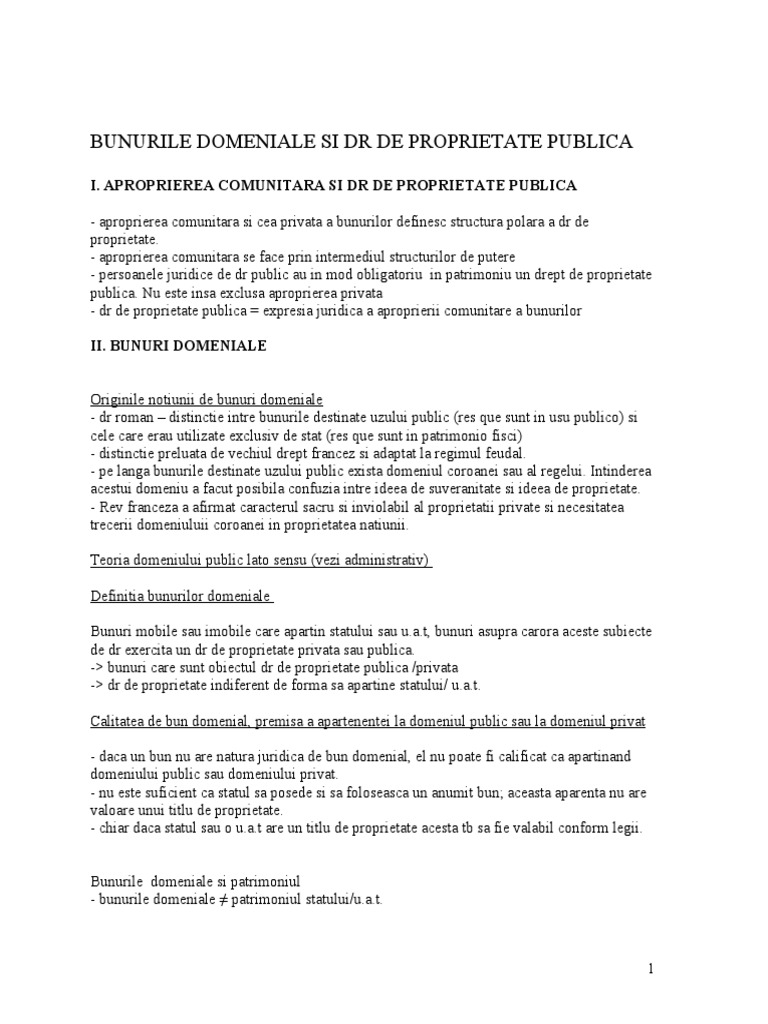 Bunurile Domeniale Si DR de Proprietate Publica | PDF
