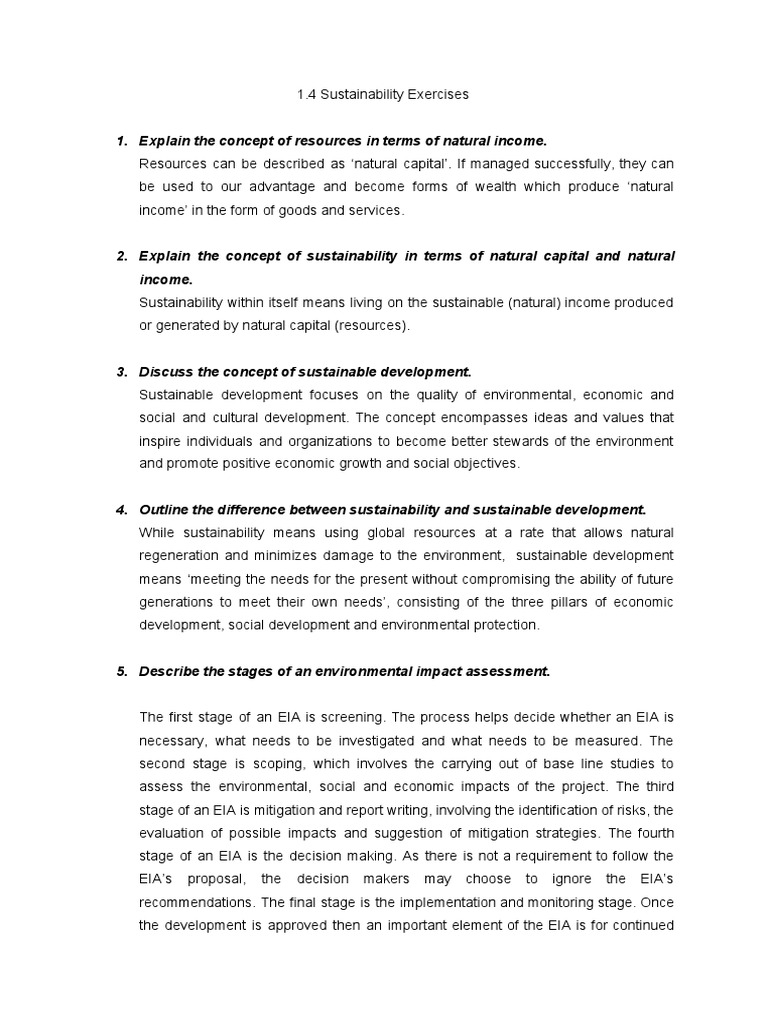 Understanding Sustainability and EIAs | PDF | Environmental Impact ...
