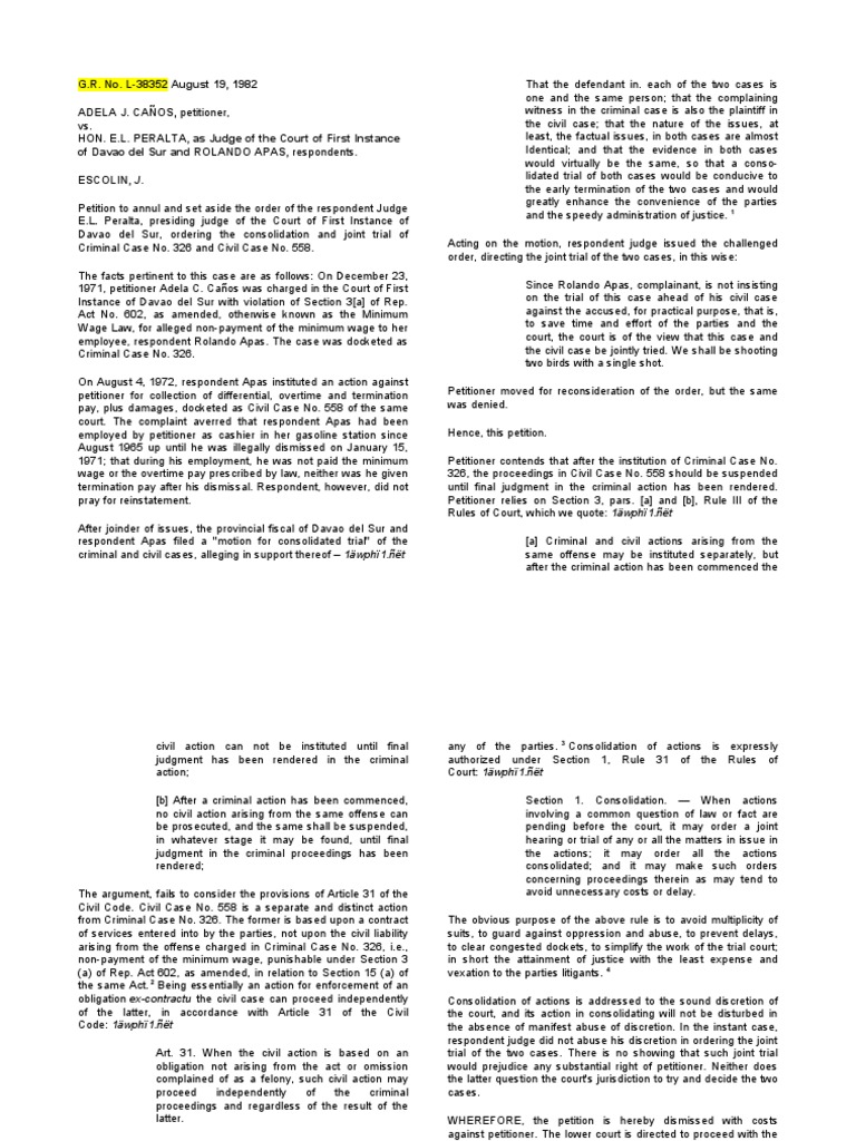 Civ Pro Cases May 29 | PDF | Lawsuit | Trials