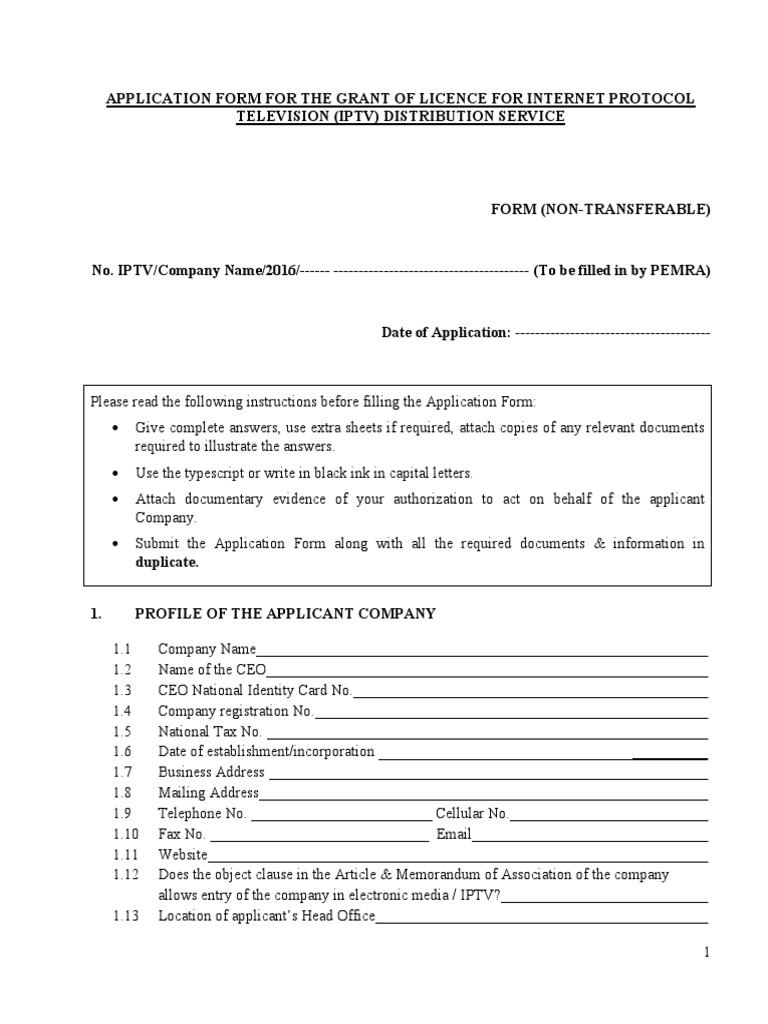 Application Form IPTV | PDF | License | Government