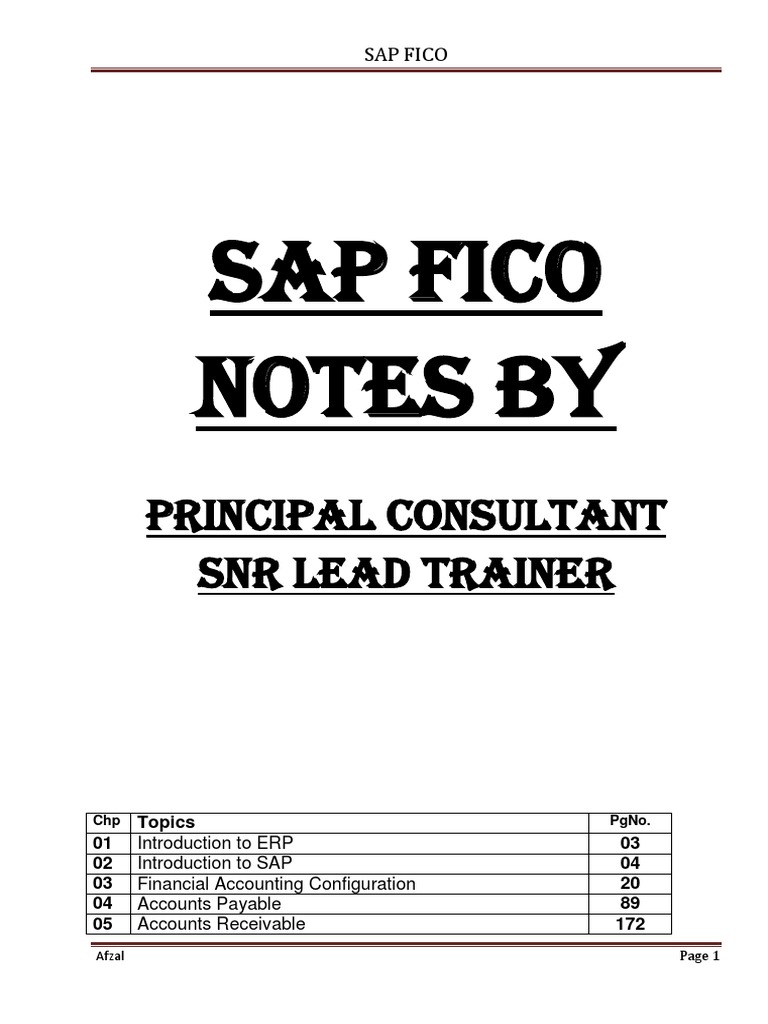 Sap Fico Notes Fi | PDF | Enterprise Resource Planning | Business