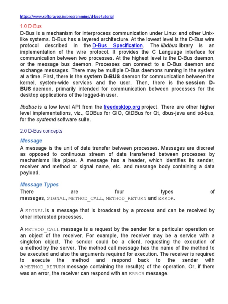 D-Bus Tutorial | PDF | Operating System Technology | Information Technology Management