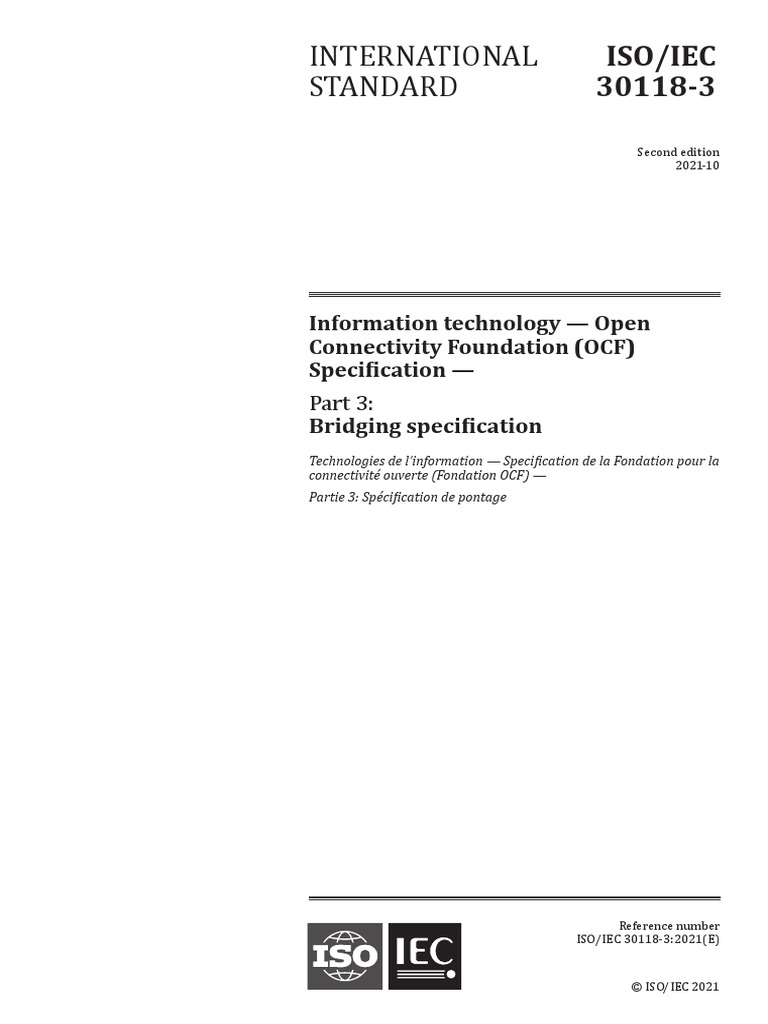International Standard: Iso/Iec 30118-3 | PDF | Internet Of Things ...