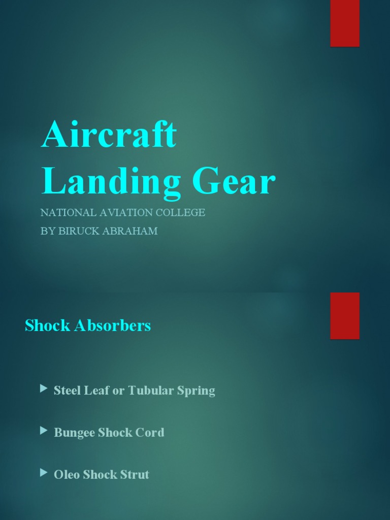 Exploring Aircraft Landing Gear Systems: Shock Absorbers, Wheels, Brakes, and More | PDF ...