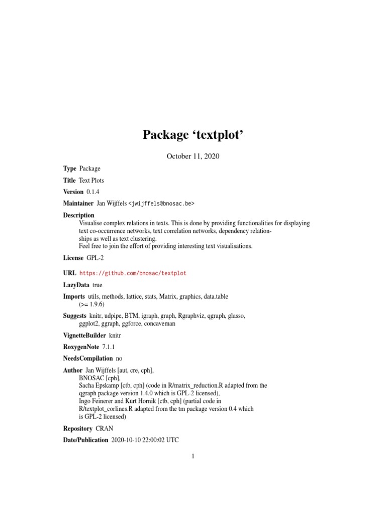 Package Textplot October 11 2020 Pdf Array Data Structure Correlation And Dependence