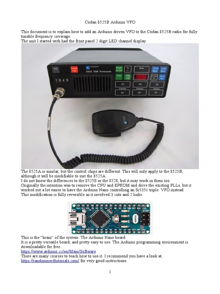 Codan 8525B Arduino VFO | PDF | Arduino | Printed Circuit Board