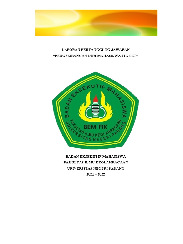 LPJ Pengembangan Diri FIK | PDF